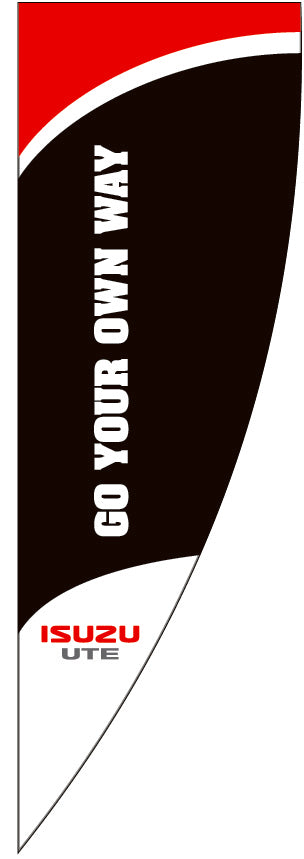 Isuzu Go Your Own Way Large Sail Flag – Auto Sales Promotions